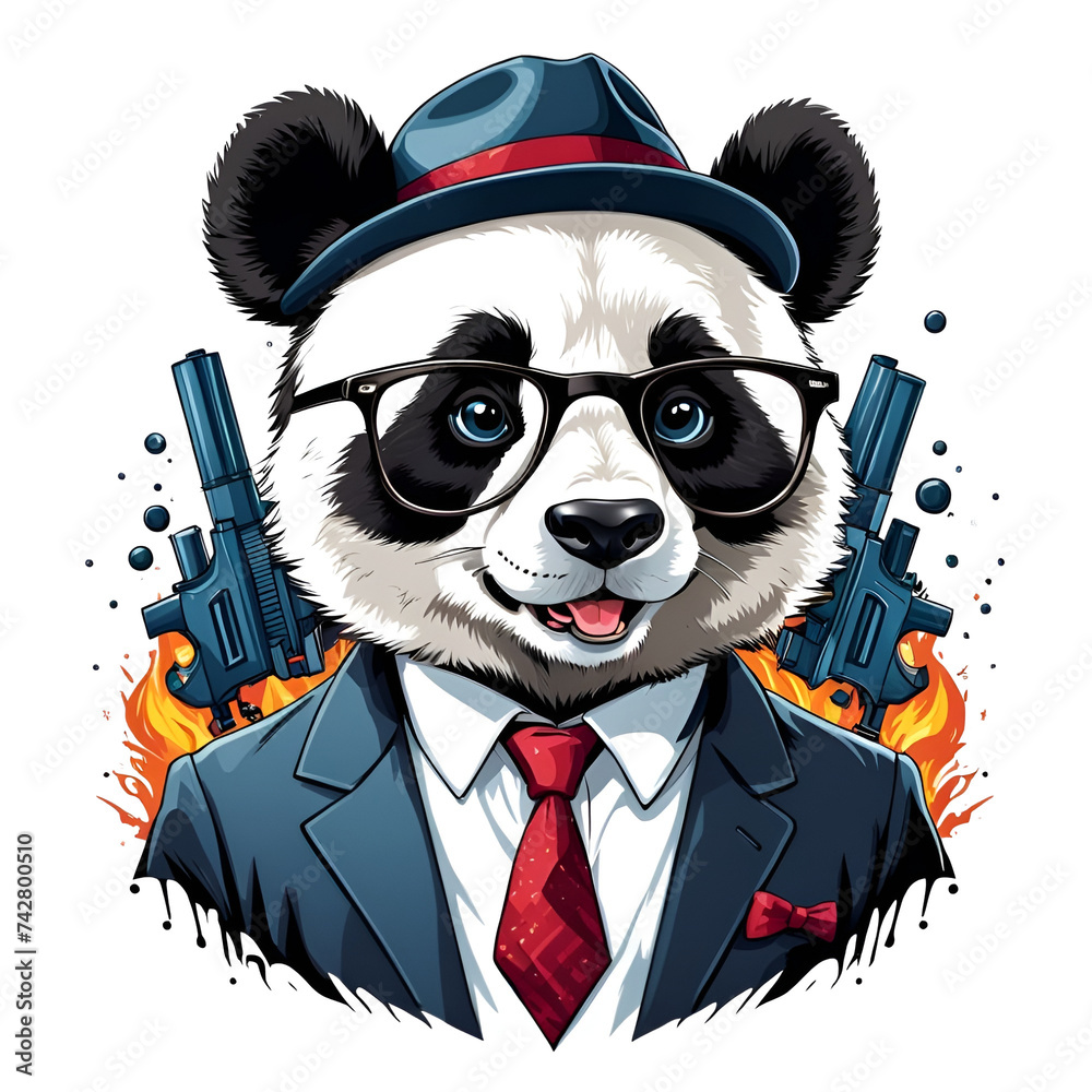 panda gangster mascot esport logo design Stock Illustration | Adobe Stock