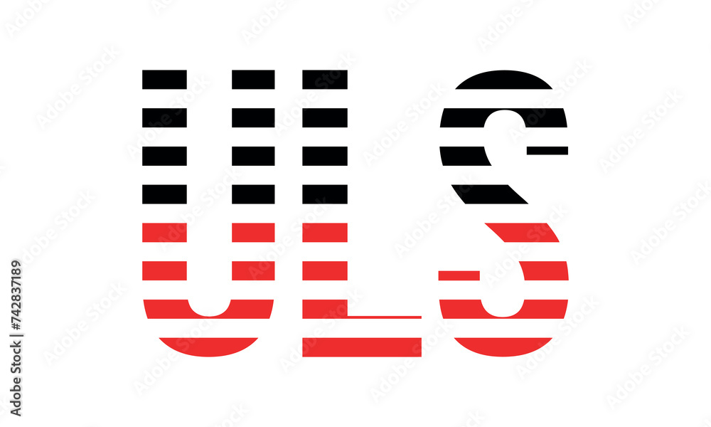 ULS three initial letter iconic line negative space minimal logo design ...