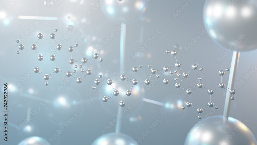 nicotinamide adenine dinucleotide molecular structure, 3d model molecule, coenzyme, structural ...