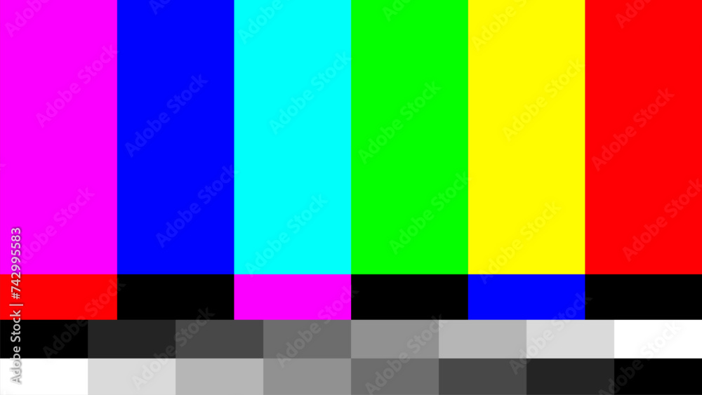 TV loses signal, TV screen test Stock Vector | Adobe Stock