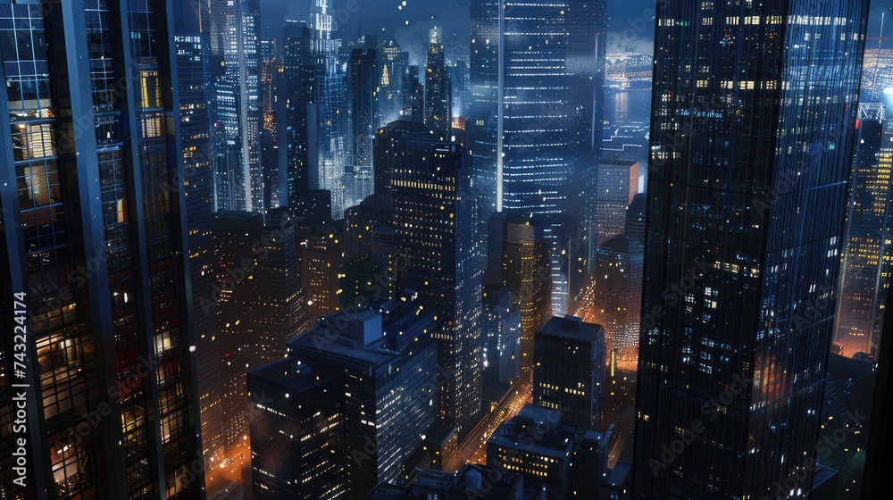 low panoramic and perspective views, impressive heights and scale of ...