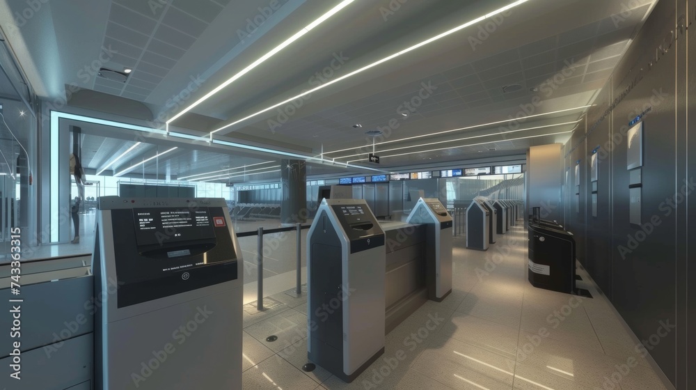 A stateoftheart boarding gate with virtual boarding passes and ...