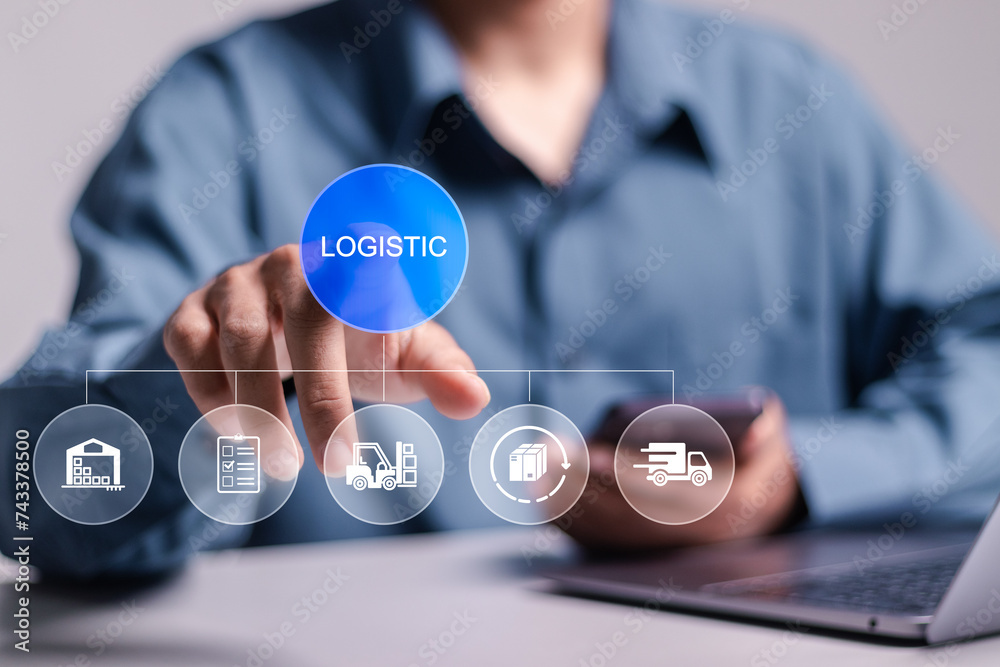 Logistic and transport concept. Logistic management, organizing and ...