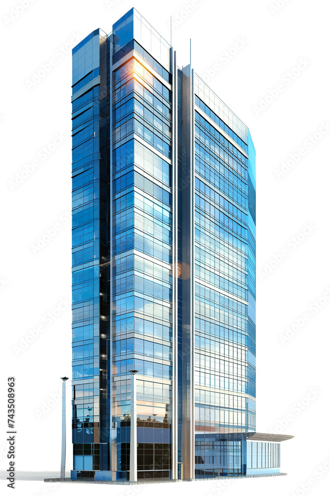 beautiful skyscraper isolated on white background, realistic PNG object ...