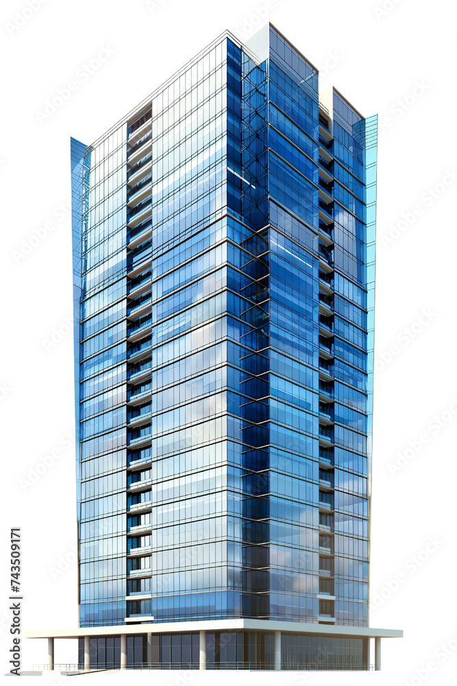 beautiful skyscraper isolated on white background, realistic PNG object ...