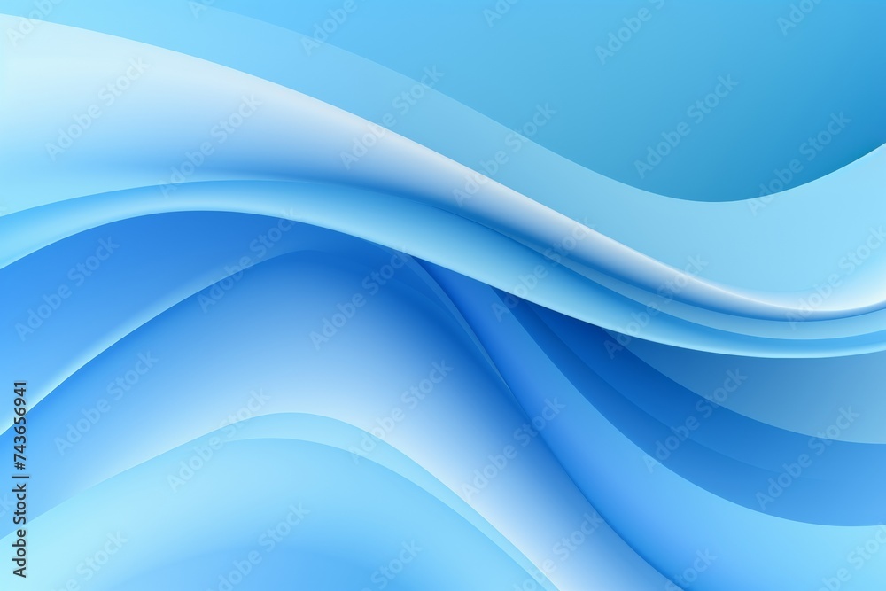 Sky Blue to Cerulean abstract fluid gradient design, curved wave in ...