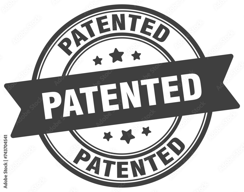 patented stamp. patented label on transparent background. round sign ...