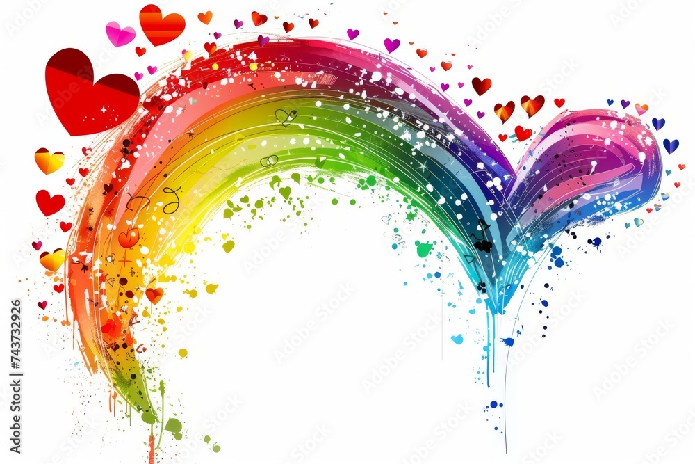 LGBTQ Pride fire engine red. Rainbow glowing colorful parade diversity ...