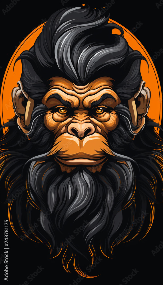Vector iconic logo of lord Hanuman Stock Illustration | Adobe Stock