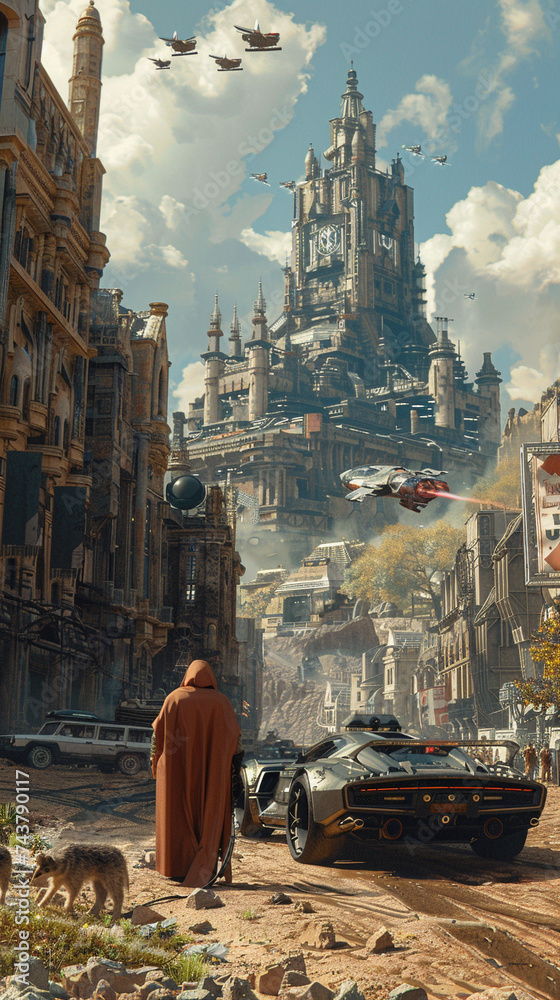 High tech cars from 2070 in a reimagined WWI era with animals in battle ...