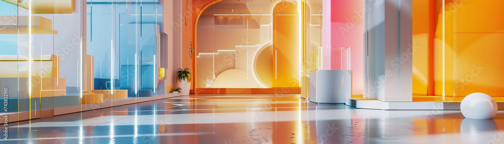 Design a futuristic virtual store front using 3D animation with a ...