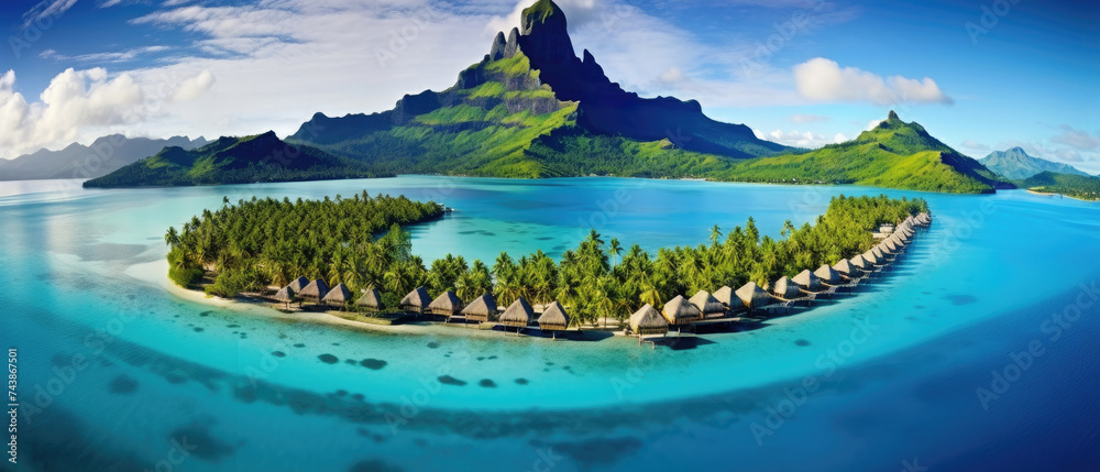 Beautiful landscape views of green mountains, wide blue ocean, bridges ...