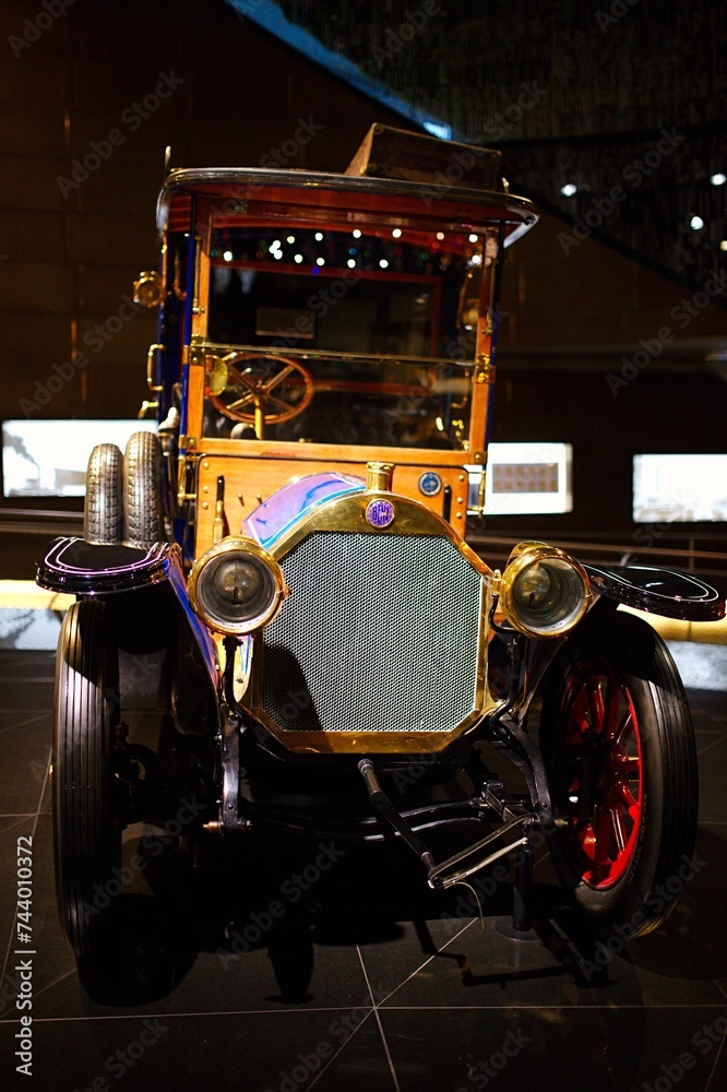 STUTTGART, GERMANY - 23, 2024 - Gallery with Mercedes Benz car inside ...