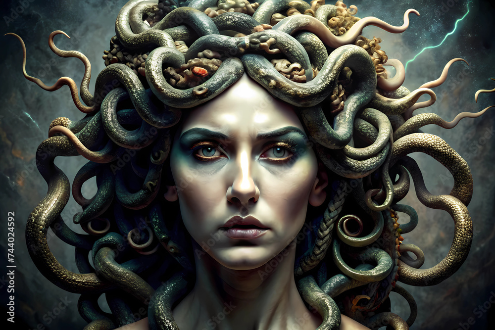 Foto de Stock medusa, greek mythology, monster, snake hair, people ...