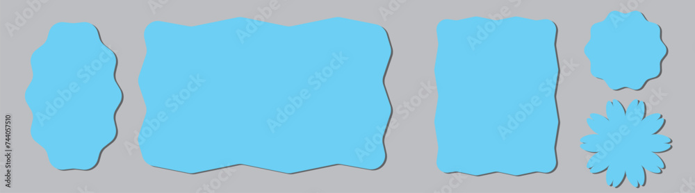 Doodle wave curve edge frame. Hand drawn wavy rectangle borders. Doodle ...