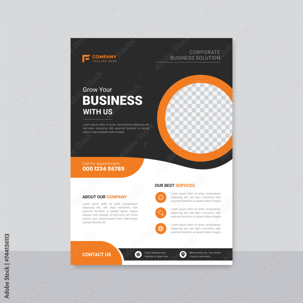 Modern corporate business flyer design A4 dimensional ratio template ...