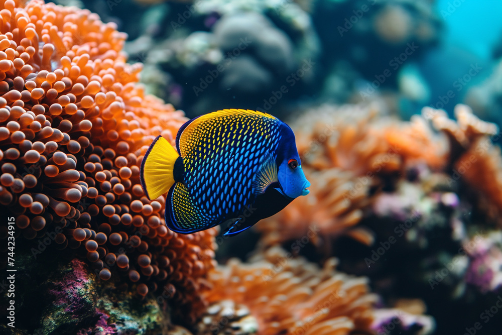 beautiful pretty nice cute funny fish in ocean. sea, aquarium, swimming ...