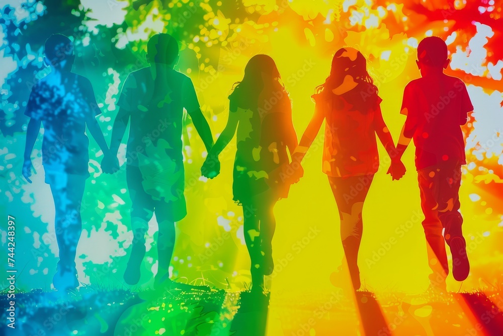 LGBTQ Pride crush. Rainbow unruffled colorful rainbow path diversity ...