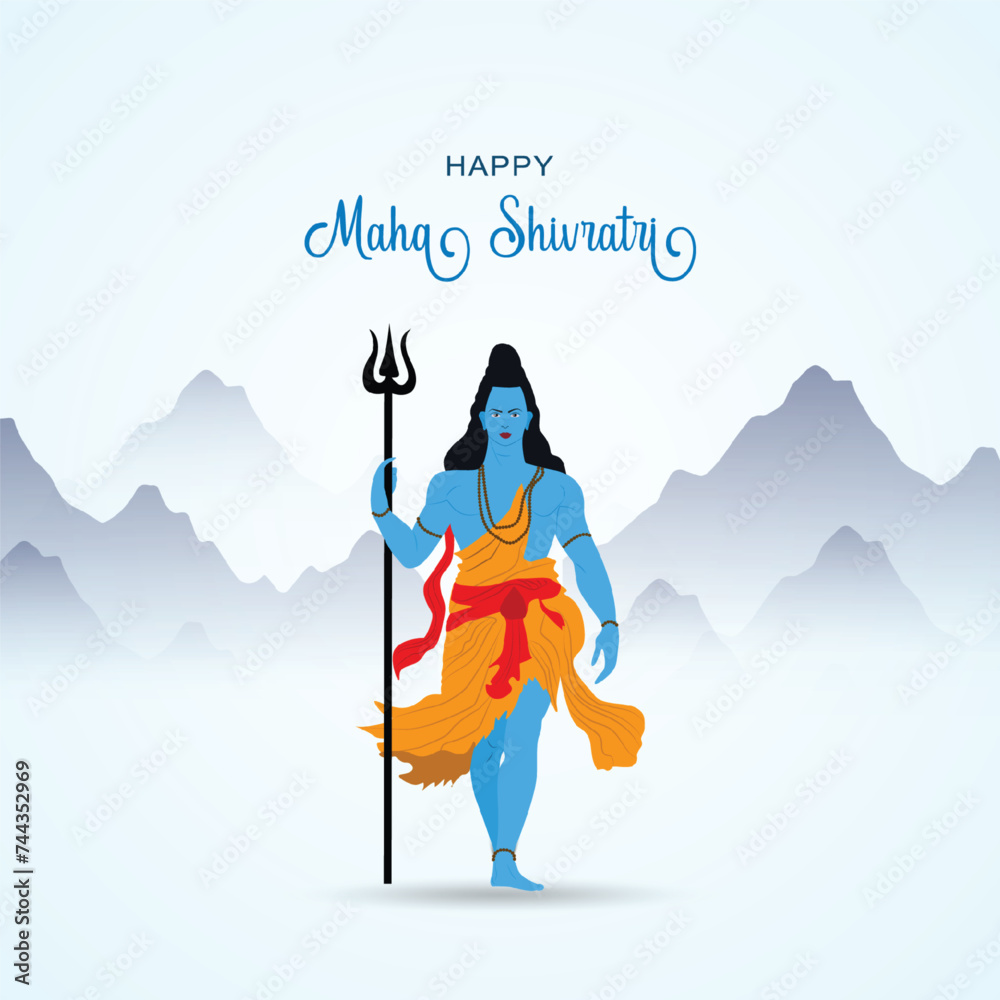 Maha Shivratri |vector. Illustration. Of Lord. Shiva, For | Happy Maha ...