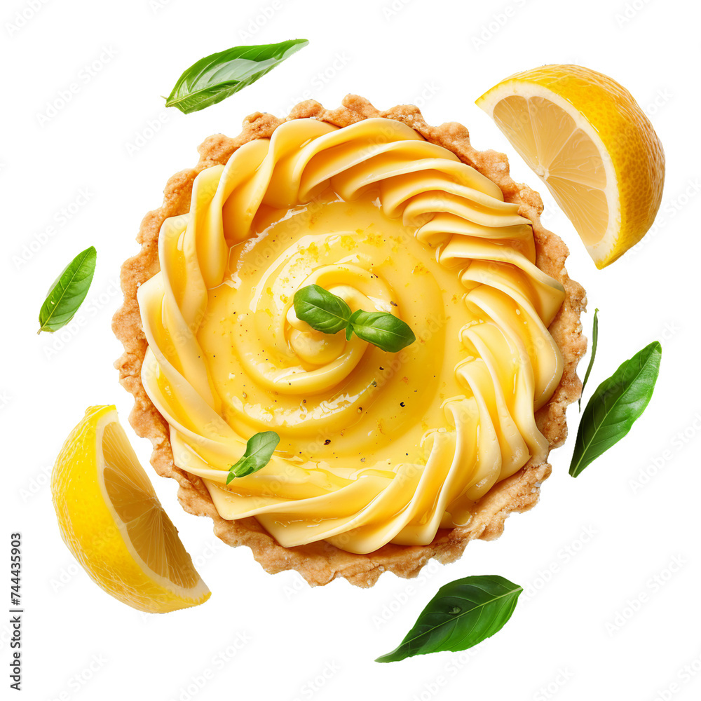 Lemon Curd Tart, transparent background, isolated image, generative AI ...