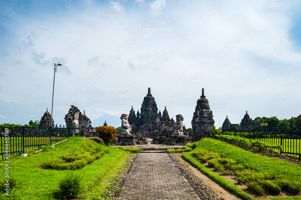 Sewu temple at Prambanan archaeology site in Yogyakarta, Indonesia. Candi Sewu is the second ...