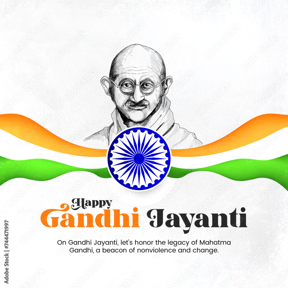 Vector de Stock Gandhi Jayanti Poster - Mahatma Gandhi: Celebrate ...