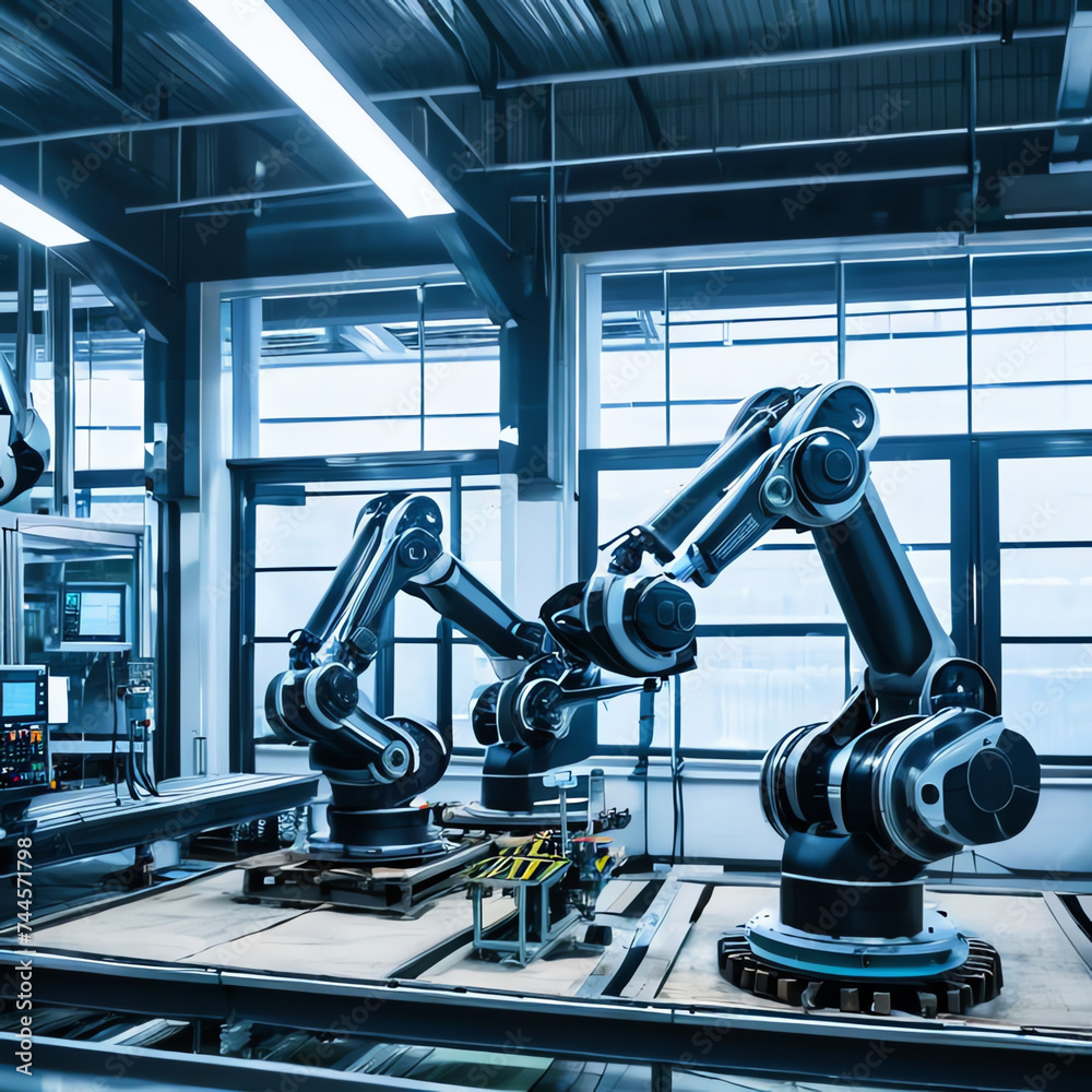 Smart industry robot arms for digital factory production technology ...