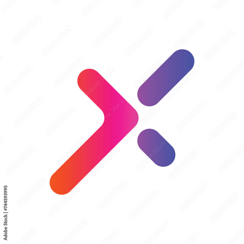 red purple blue x logo icon symbol vector Stock Vector | Adobe Stock