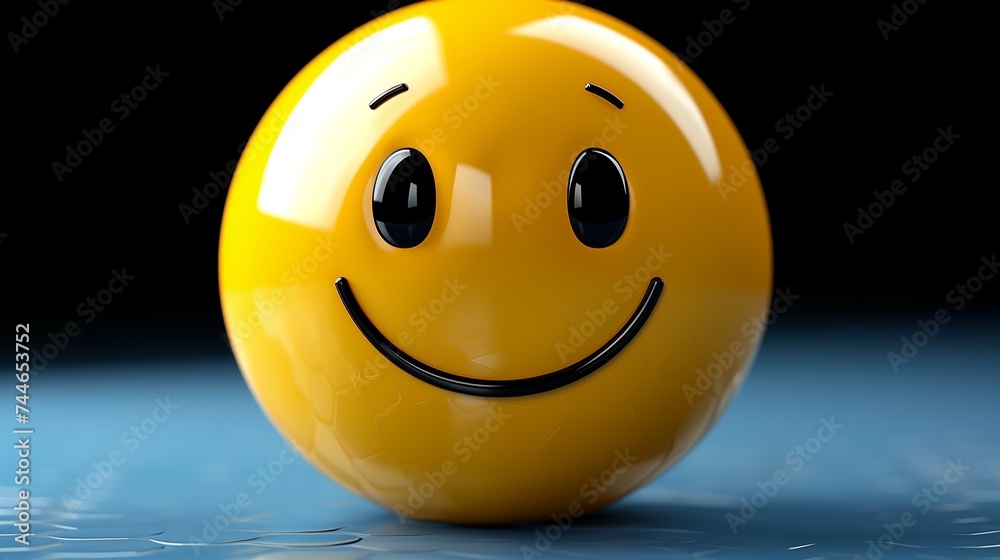 Smiley Face Emoji on Reflective Surface Stock Illustration | Adobe Stock