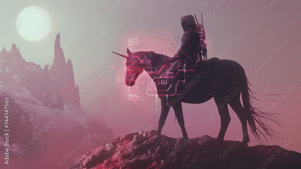 Centaur reimagined in a minimalist futuristic world blending ancient ...