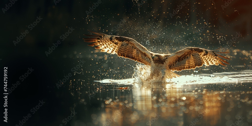 bird, wing, animal, water, flight, nature, wildlife, hawk, background ...
