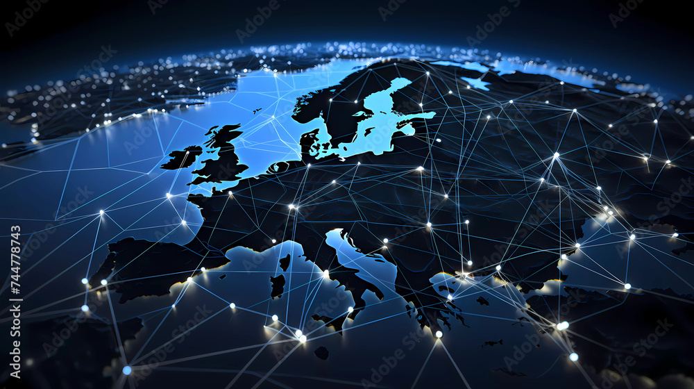 visual representation of NIS2 featuring a map or network diagram ...