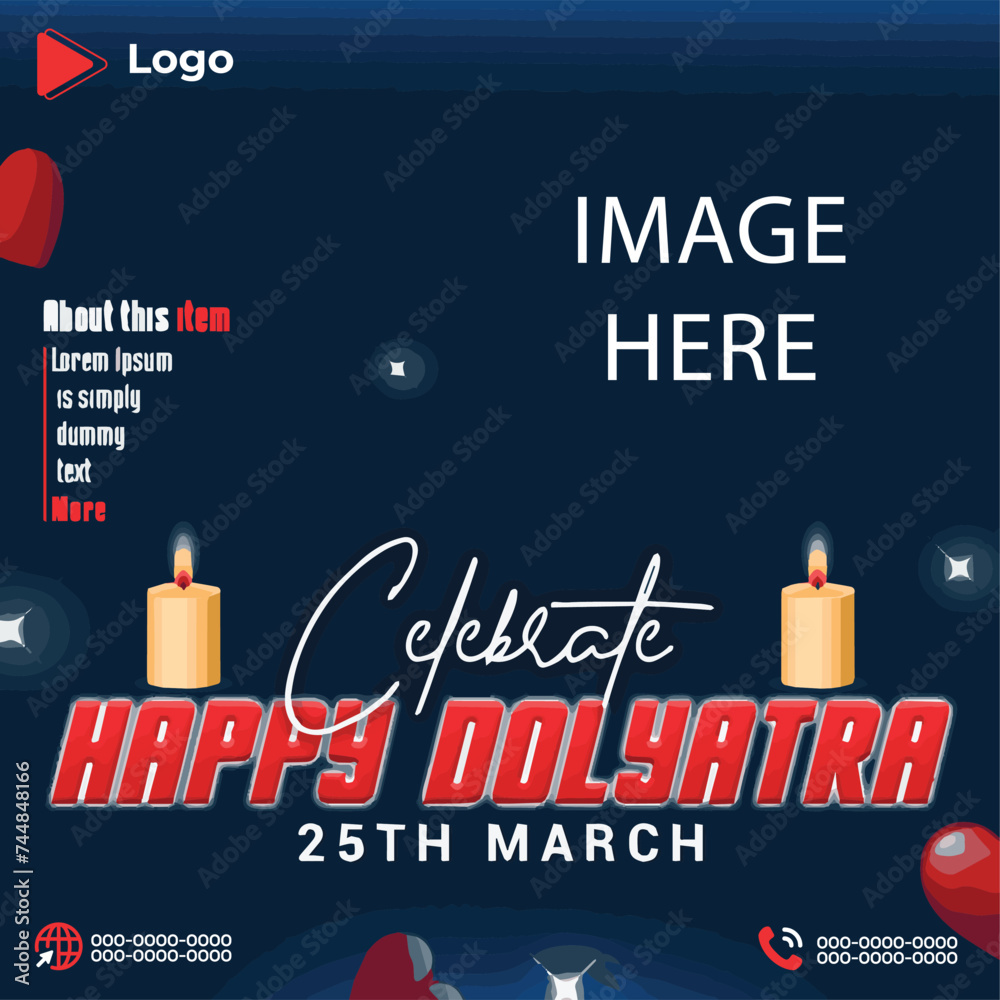 Flyer concept for Dolyatra with social media banner or instagram post ...