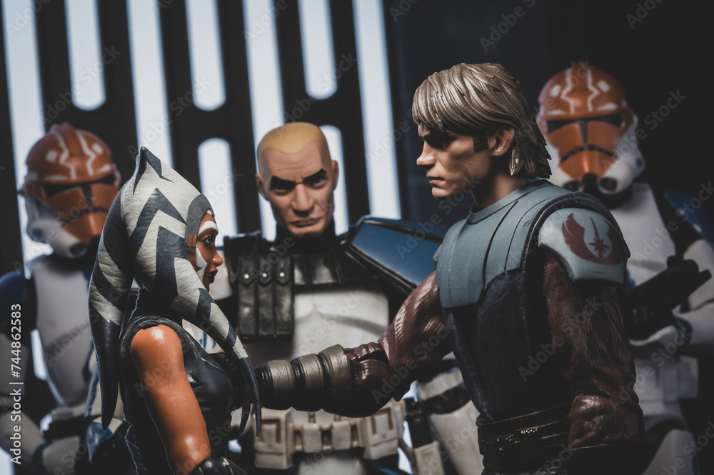 NEW YORK USA, FEB 25 2024: Scene from Star Wars the Clone Wars season 7 ...