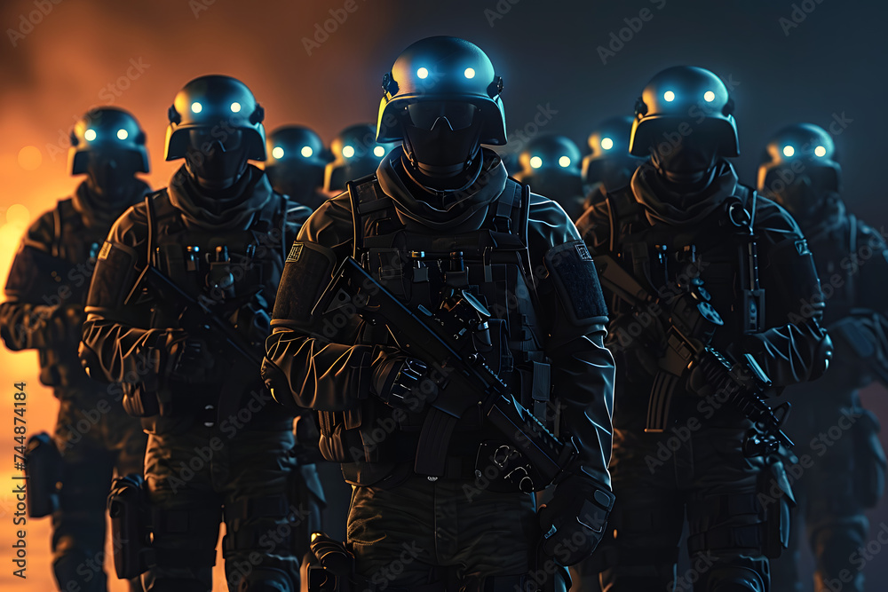 Stock-Illustration „SWAT Team - fictional non-descript nor city ...
