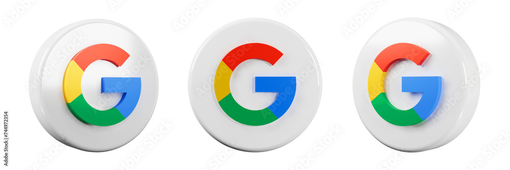 Google App logo in black rounded 3D render icon design concept element ...