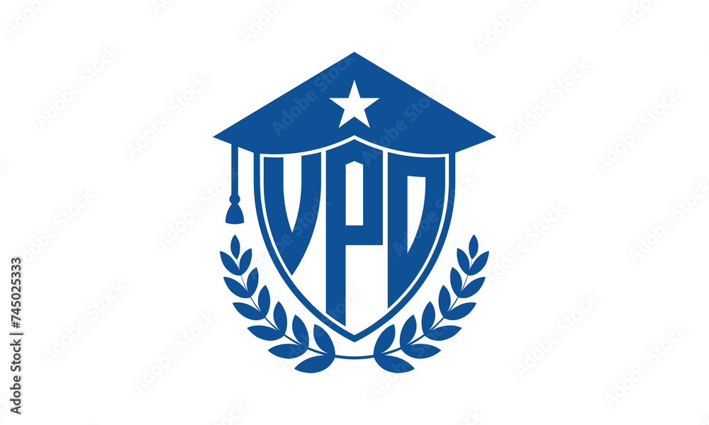 VPO three letter iconic academic logo design vector template. monogram ...