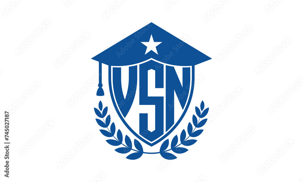 VSN three letter iconic academic logo design vector template. monogram ...