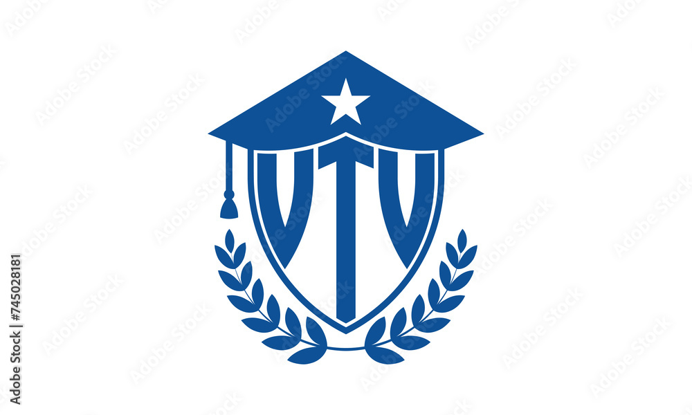 VTV three letter iconic academic logo design vector template. monogram ...