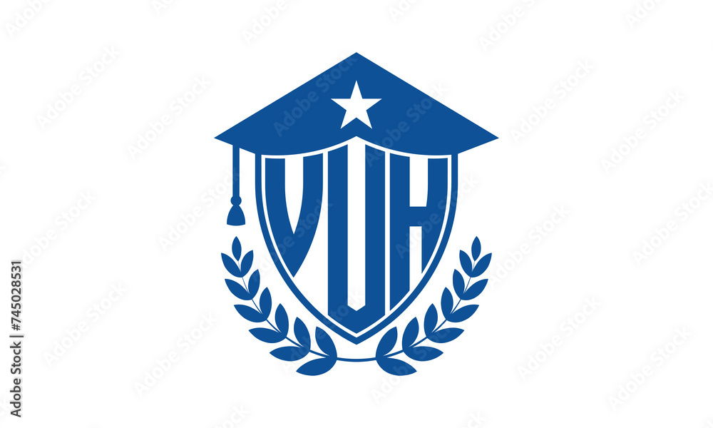 VUH three letter iconic academic logo design vector template. monogram ...