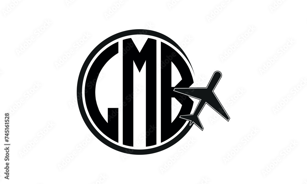 LMB three initial letter circle tour & travel agency logo design vector ...