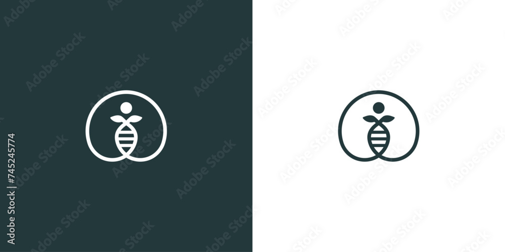 Logo combining bud, dna and circle. Logo in a circle. DNA that creates ...