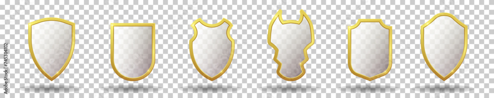 Glass and glossy sign trophy medal collection. Vector illustration. Set ...