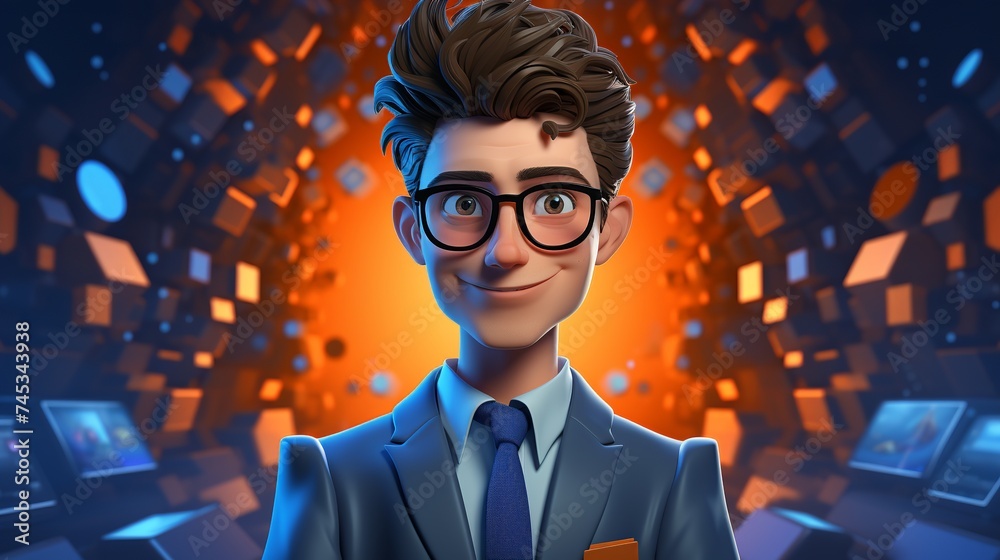 Blockchain, Data Scientist, 3D ICONS, clay, cartoon, Cute, shiny ...