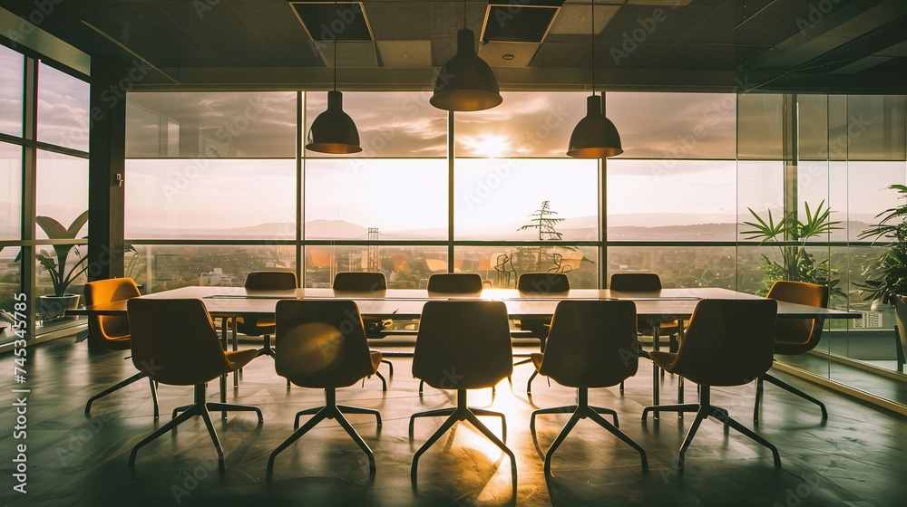 modern office with virtual background, professional meeting space with ...