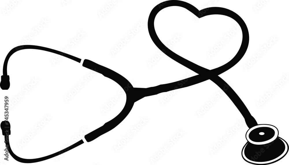 Stethoscope with Heart - Premium Medical equipment Stock Vector | Adobe ...