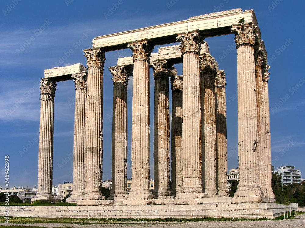 The Temple of Olympian Zeus is a giant Doric temple located in Athens ...