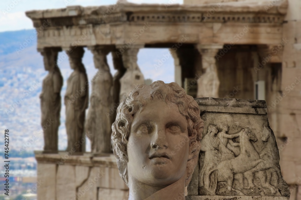 The Erechtheion (Athens, Greece) the ancient Greek temple held up by ...
