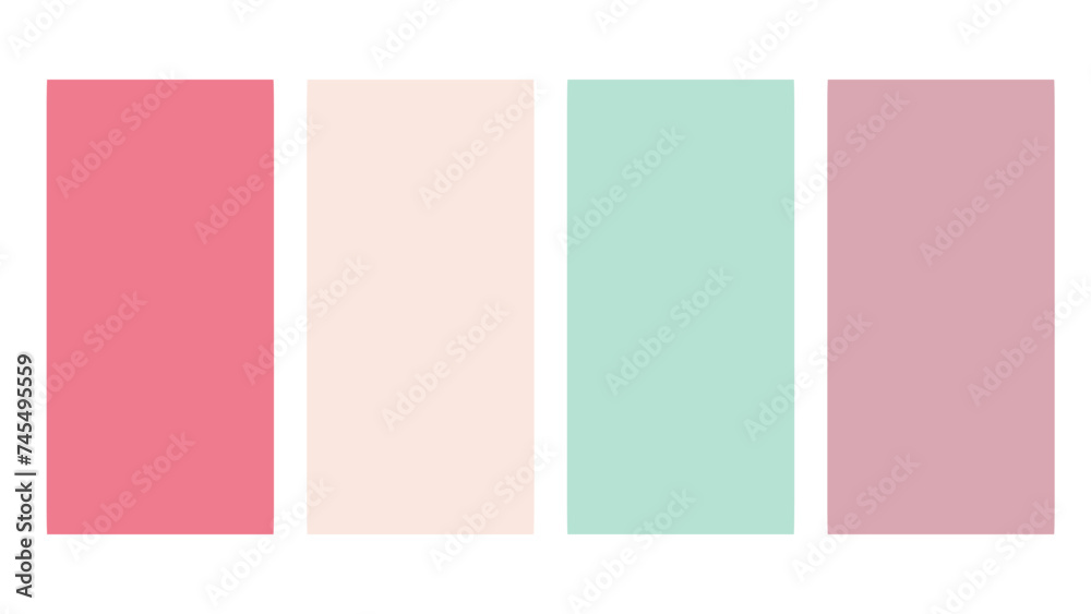 Red, yellow, green, brown color palette. Set of bright color palette ...