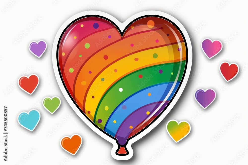 Illustration Stock LGBTQ Sticker bouncy sticker design. Rainbow astute ...